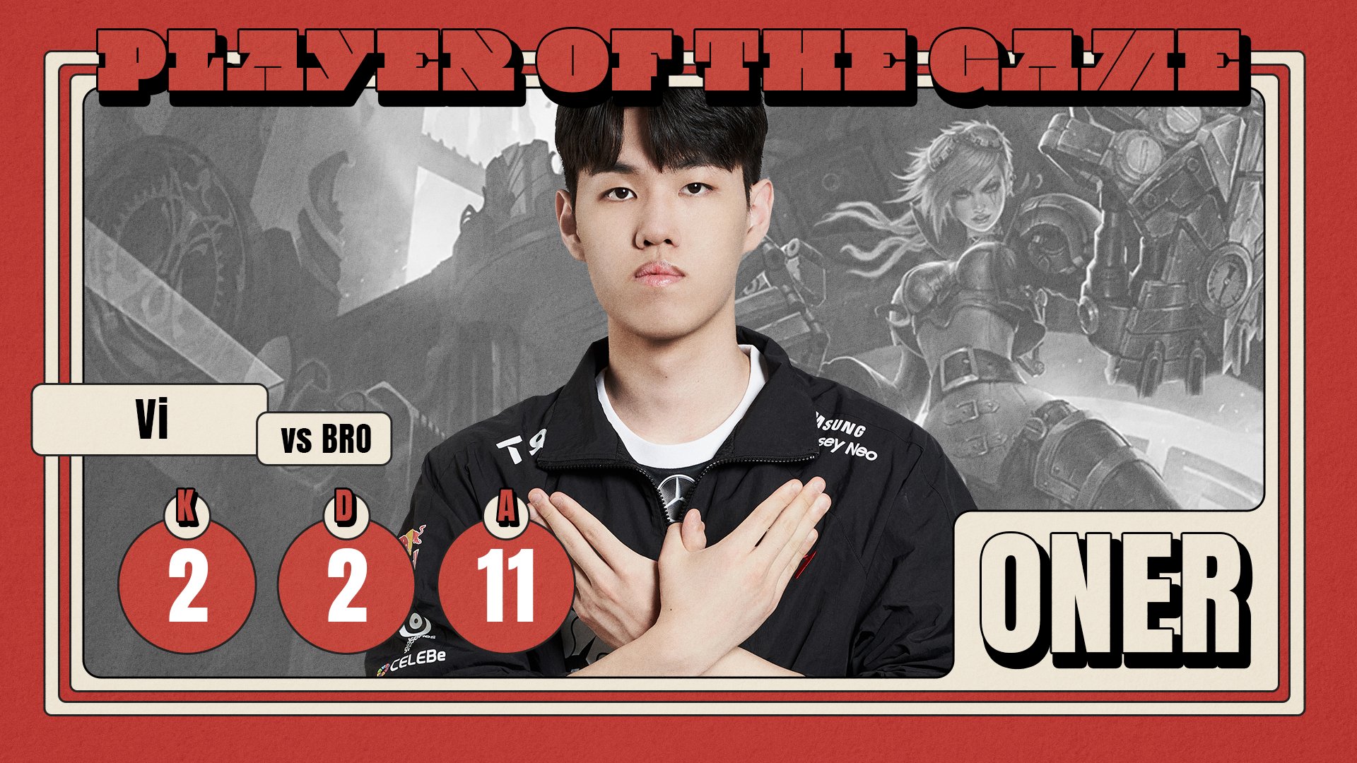 T1 LoL on Twitter: "[2023 #LCK Summer R2 M14 vs. BRO] 바이 주먹질이 매서웠다!👊🏻 오늘 경기의 첫 번째 POG는 'Oner ...