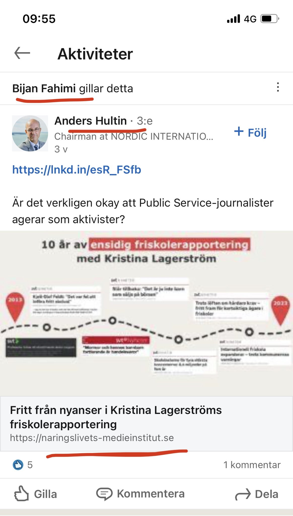 Marcus Larsson on Twitter: "Koncernägare som suttit i FP:s partistyrelse gillar inlägg från ...