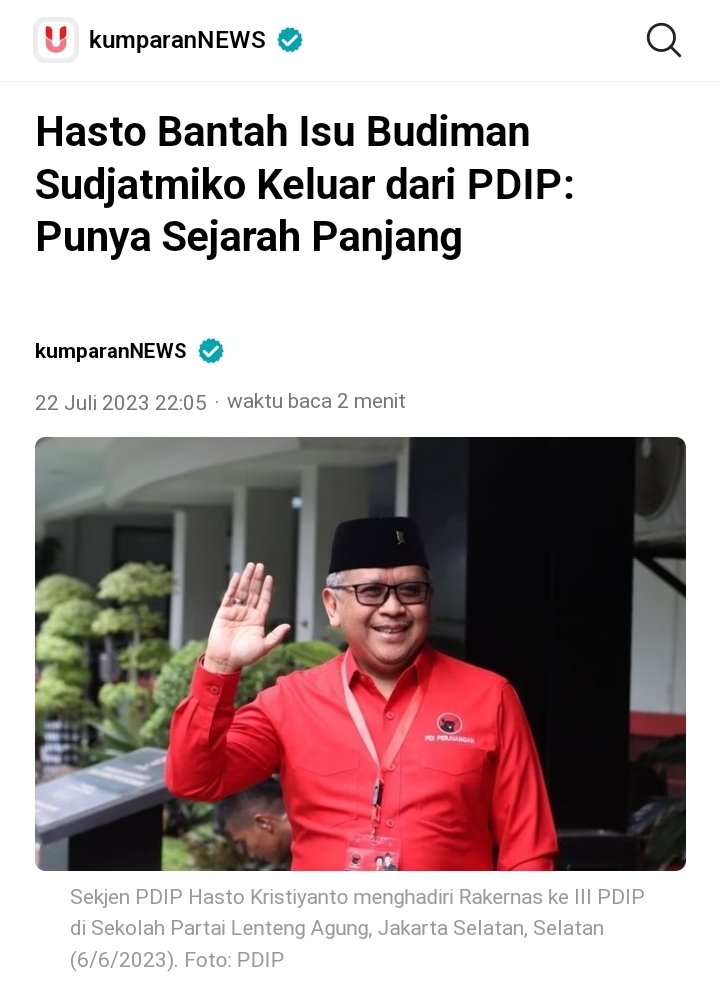 | A K | on Twitter: "Mas Hasto • politikus yang tidak saya sukai di @PDI_Perjuangan Namun ...