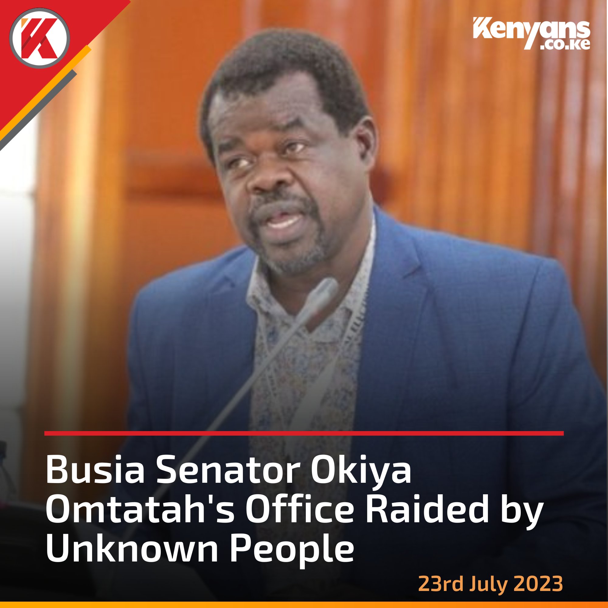 Ke On Twitter Busia Senator Okiya Omtatahs Office Raided By Unknown People