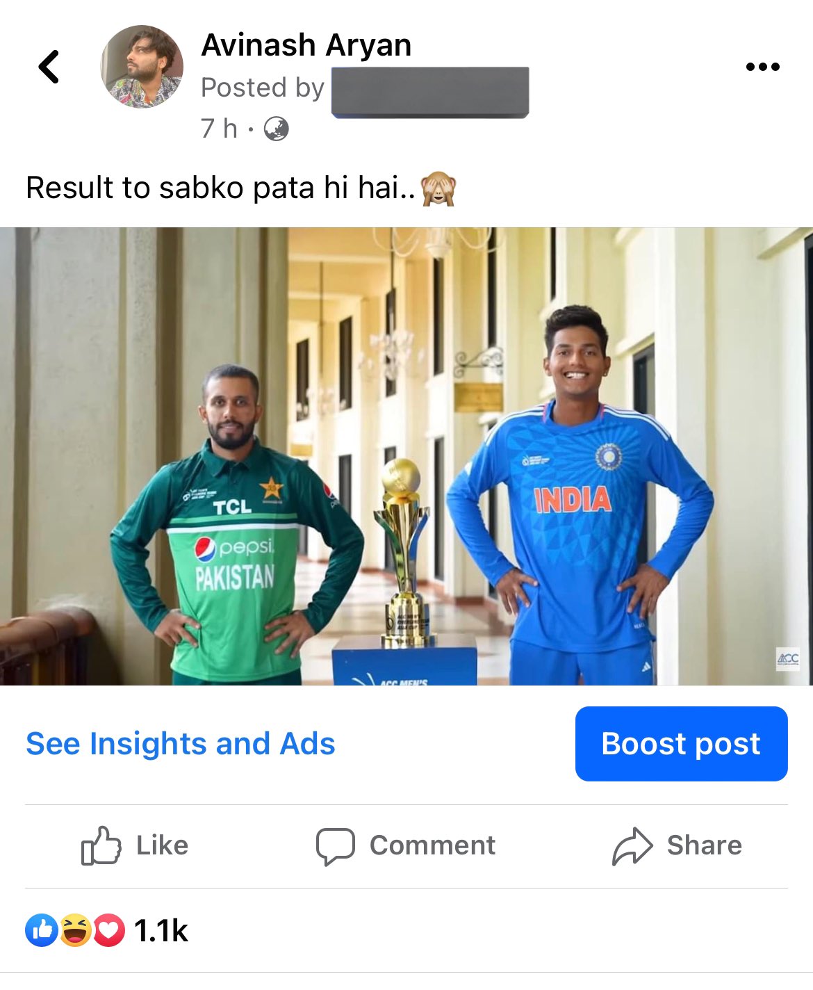 Avinash Aryan🇮🇳 on Twitter: "Result to pata hi tha bhai..😒 #AsiaCup2023 #EmergingAsiaCup2023 # ...