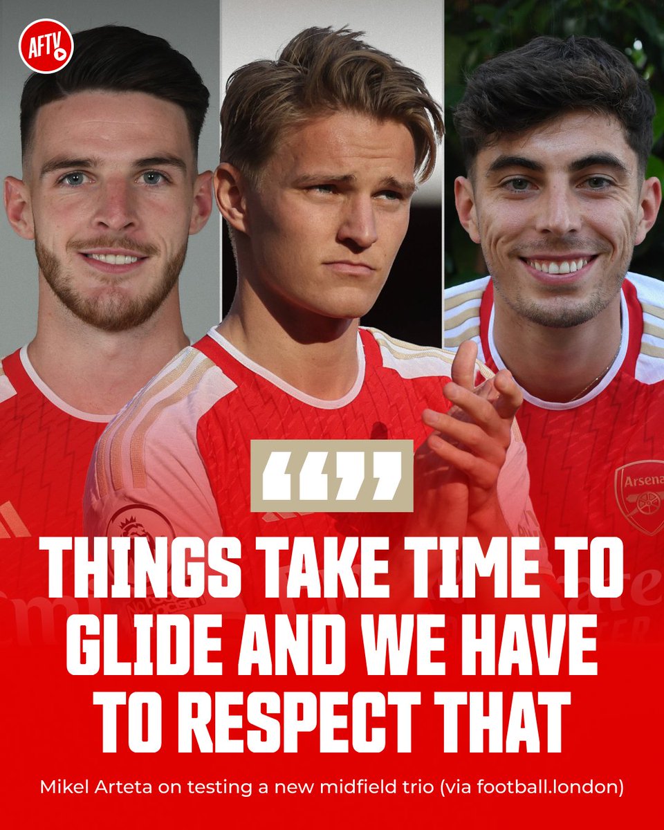 AFTV on Twitter: "The boss is trusting the process with his new midfield options 🤝 #Rice # ...