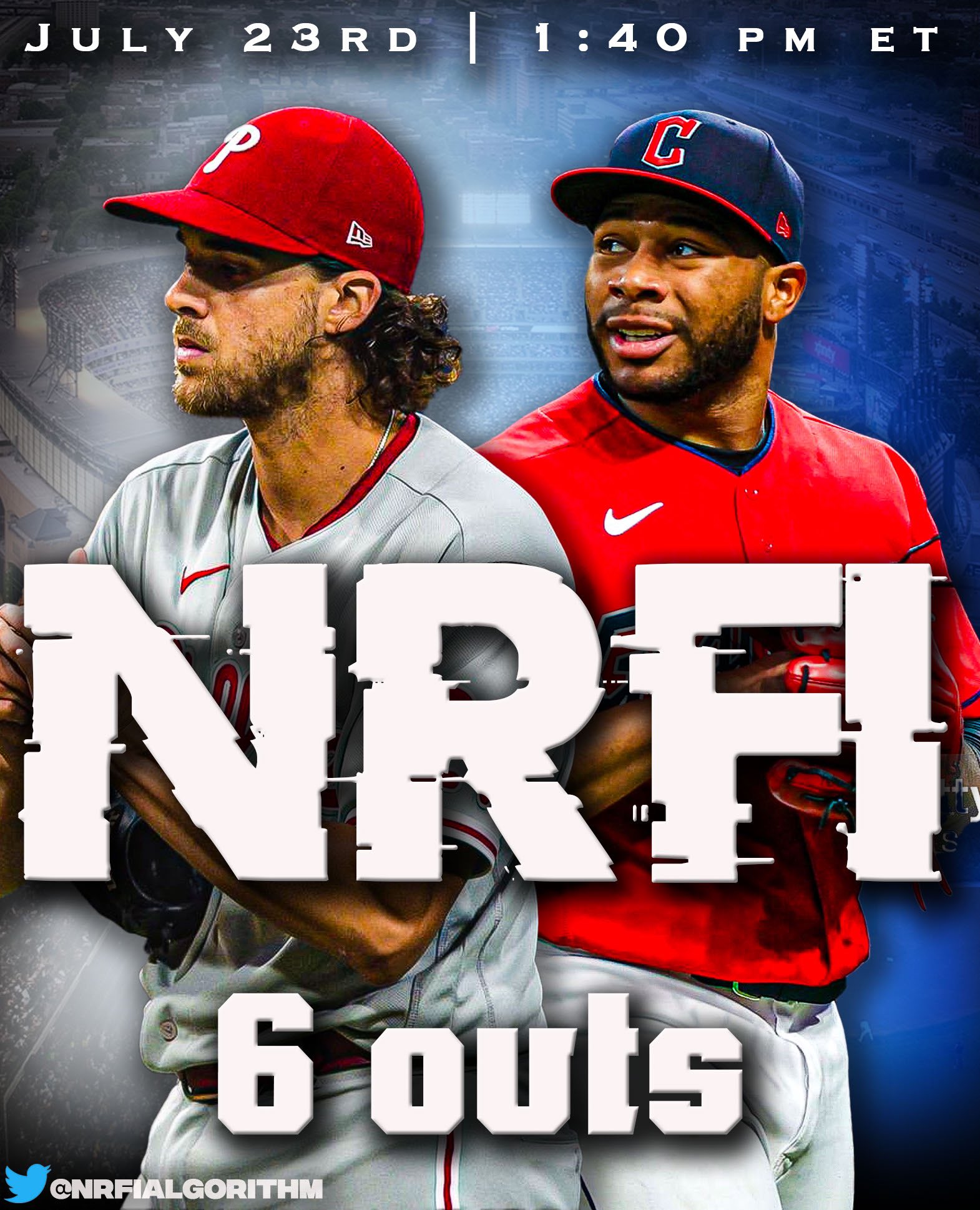 No Run First Inning Algorithm on Twitter: "🚨July 23rd: FREE NRFI of the day🔥⬇️ PHI Phillies vs ...