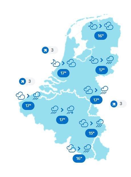 NoodweerBenelux on Twitter: "Vanavond en vannacht trekken enkele golvende fronten doorheen de ...
