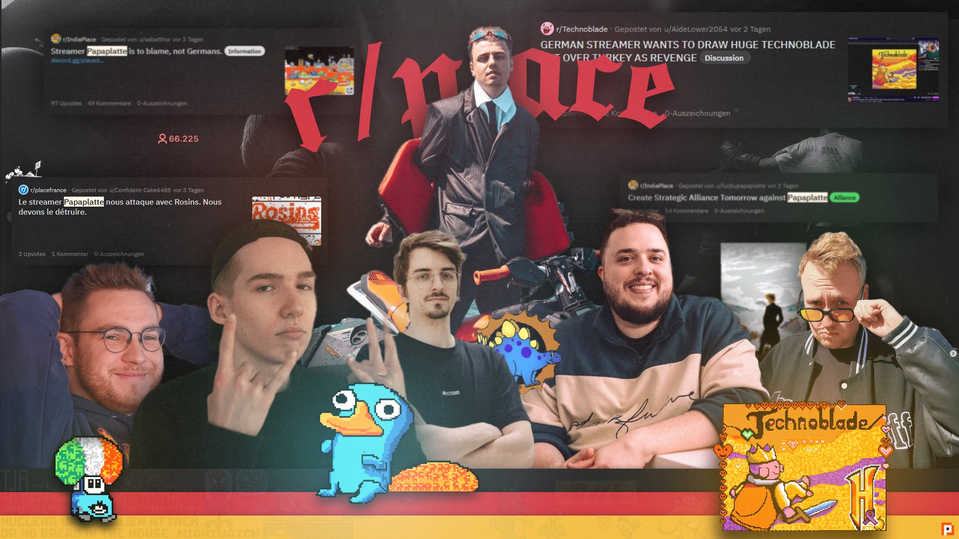 Till on Twitter: "Kleiner edit/wallpaper zum r/place de @papaplatte @Reeze @Rumathra ...