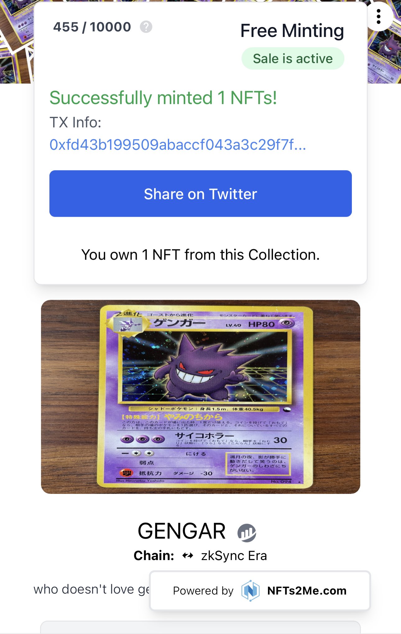 ugurcan.eth Ξ 🦇🔊 on Twitter: "@JetkinKrypto @nfts2me Baktım gelmeyecek bende bunu mintledim ...