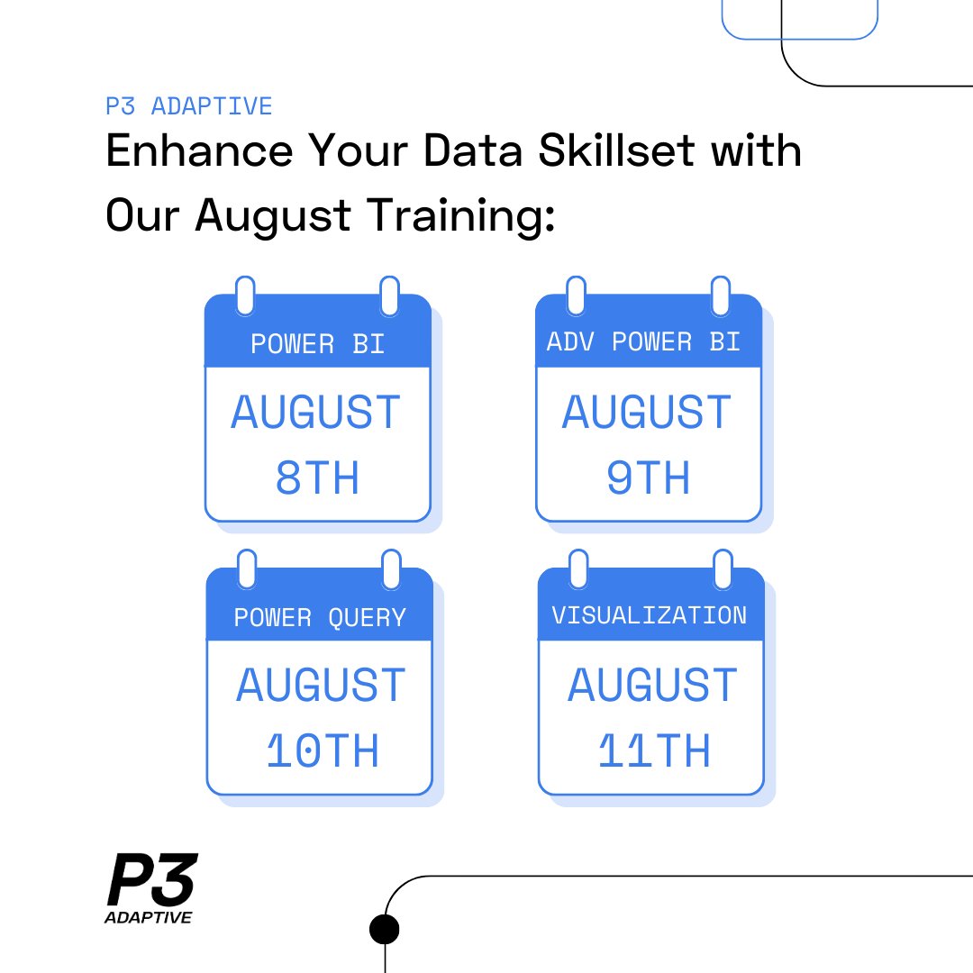 Garett Medlin on Twitter: "P3Adaptive: Discover data mastery this August with our Power BI ...