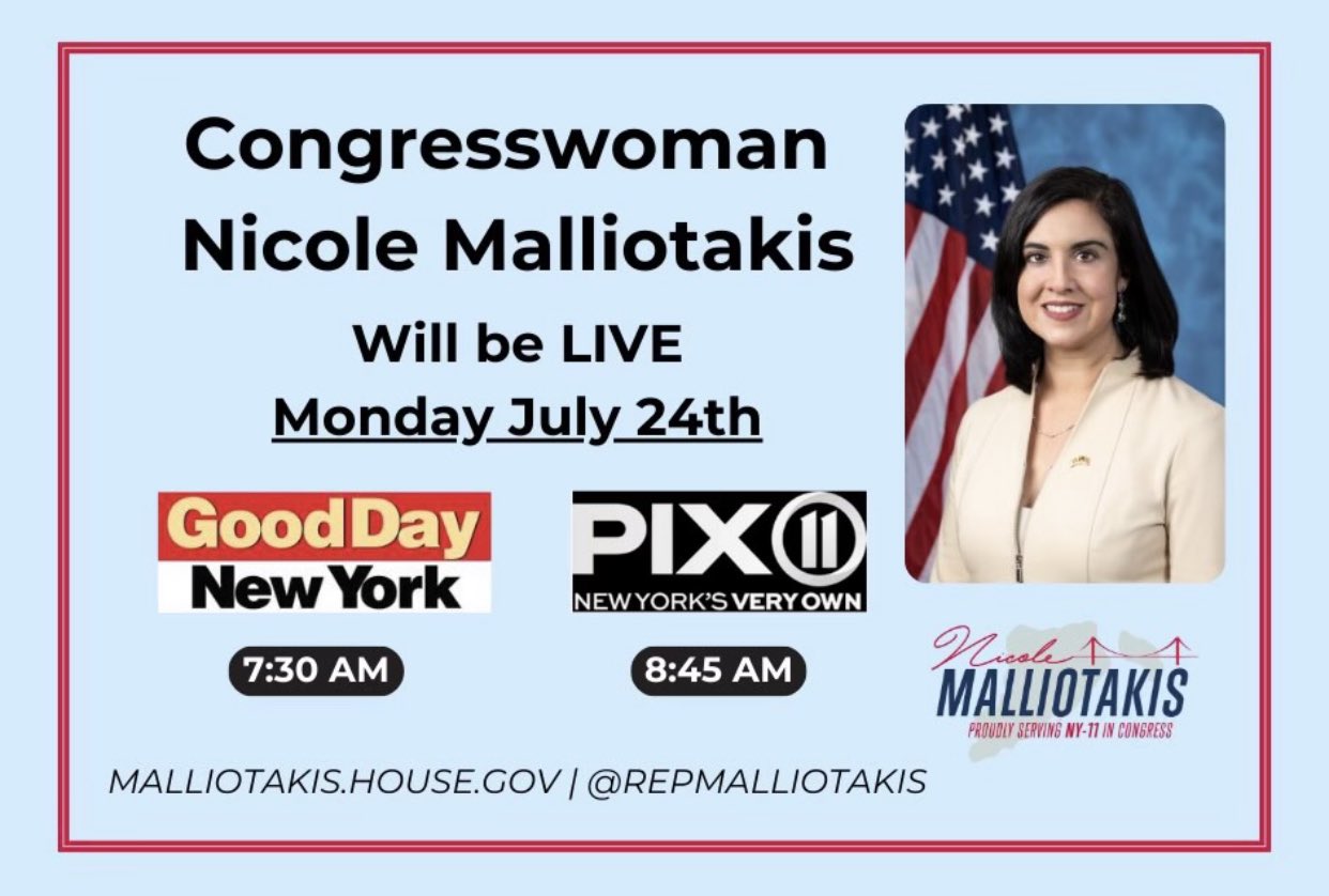 Office of Rep. Nicole Malliotakis on Twitter: "Join Nicole LIVE as she discusses next steps to ...