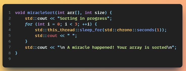 Euler Med on Twitter: "My new favourite approach to sort an array is an algorithm called ...