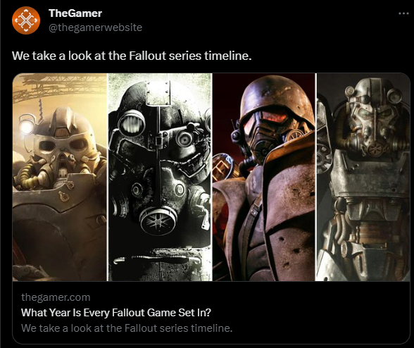 Saved You A Click Video Games on Twitter: "Fallout 76 - 2102 Fallout 1 - 2161 Fallout Tactics ...