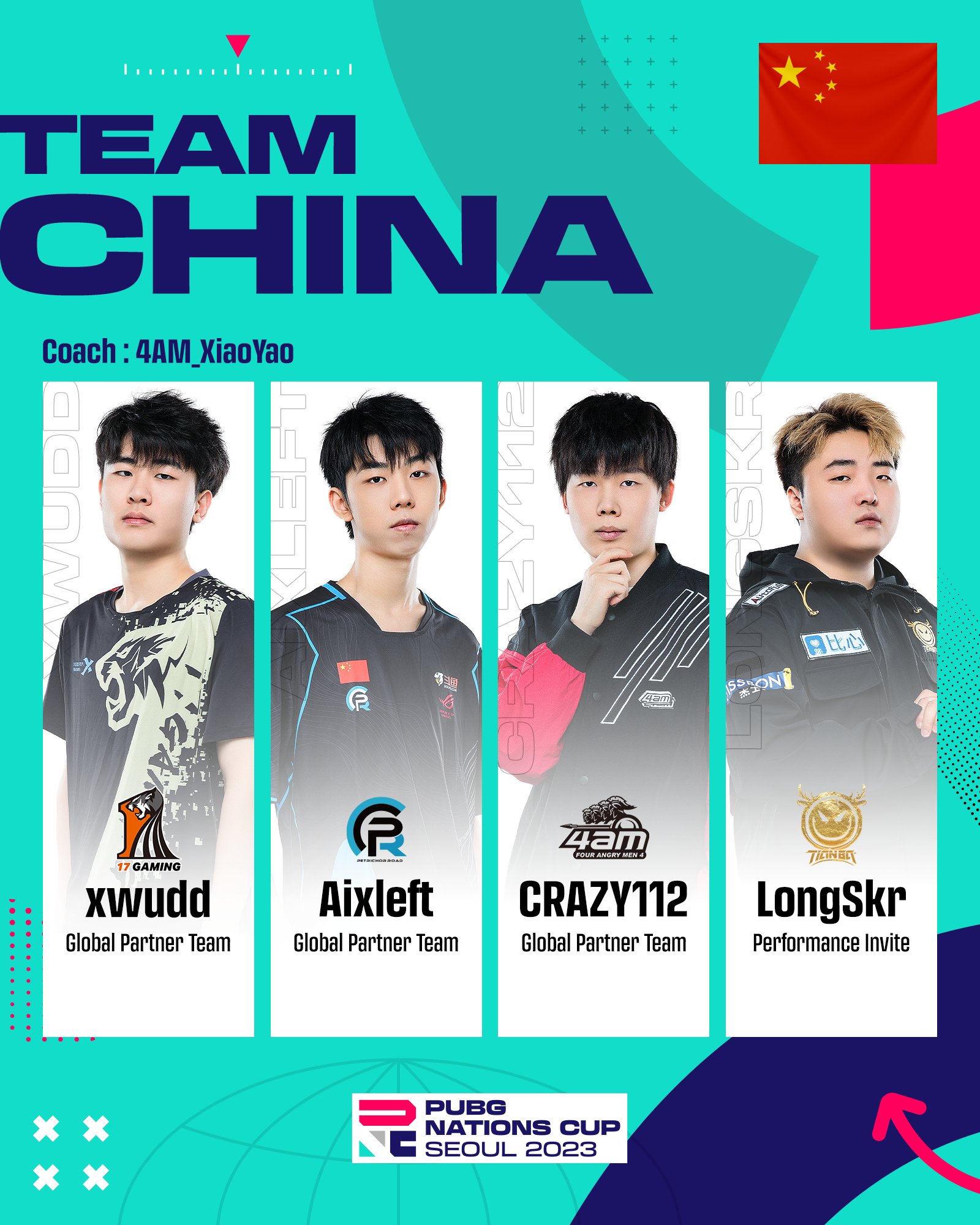 PUBG Esports on Twitter: "China has put together a strong squad! 🇨🇳 We're looking forward to a ...