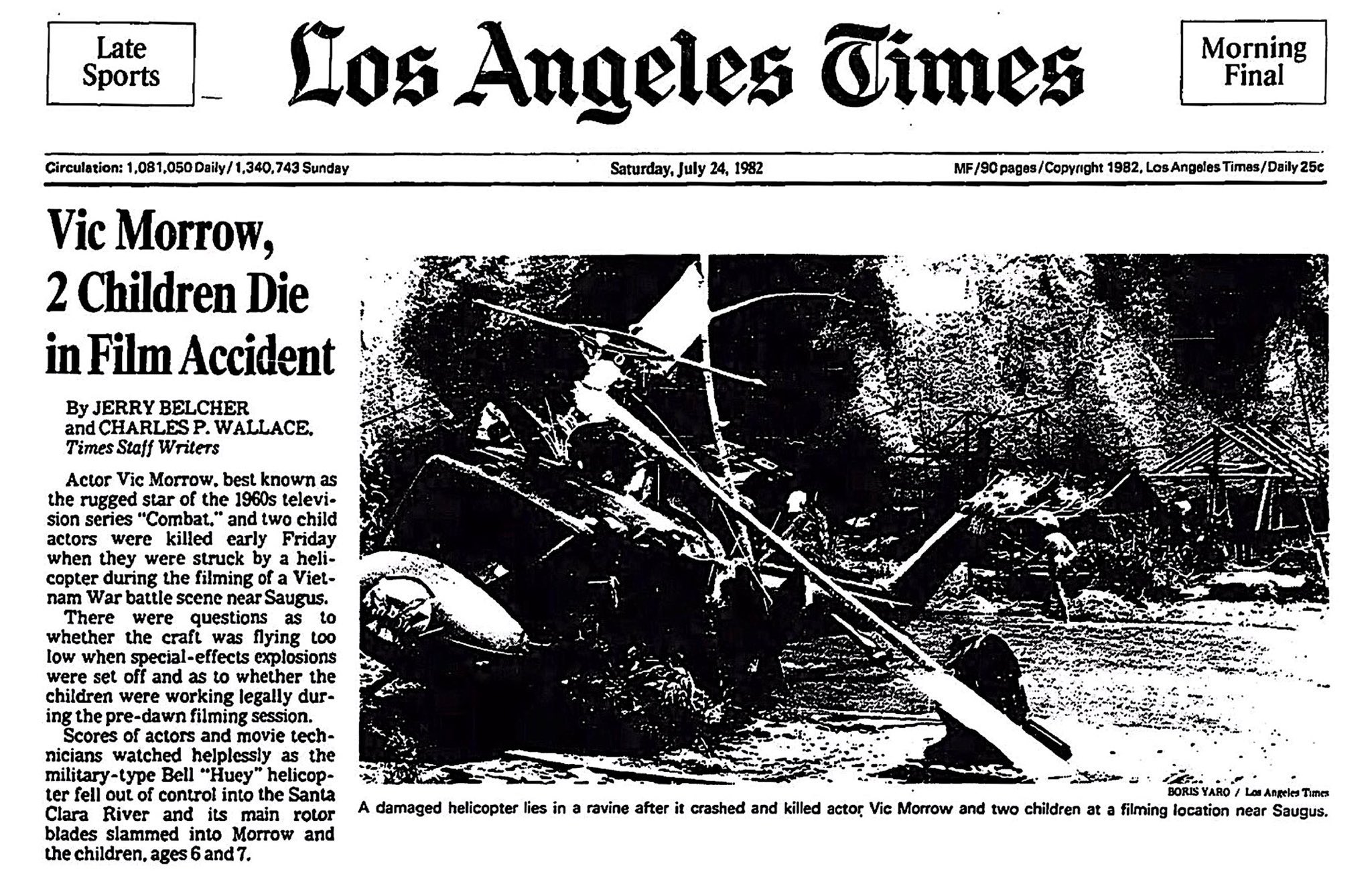 Vic Morrow Helicopter Crash