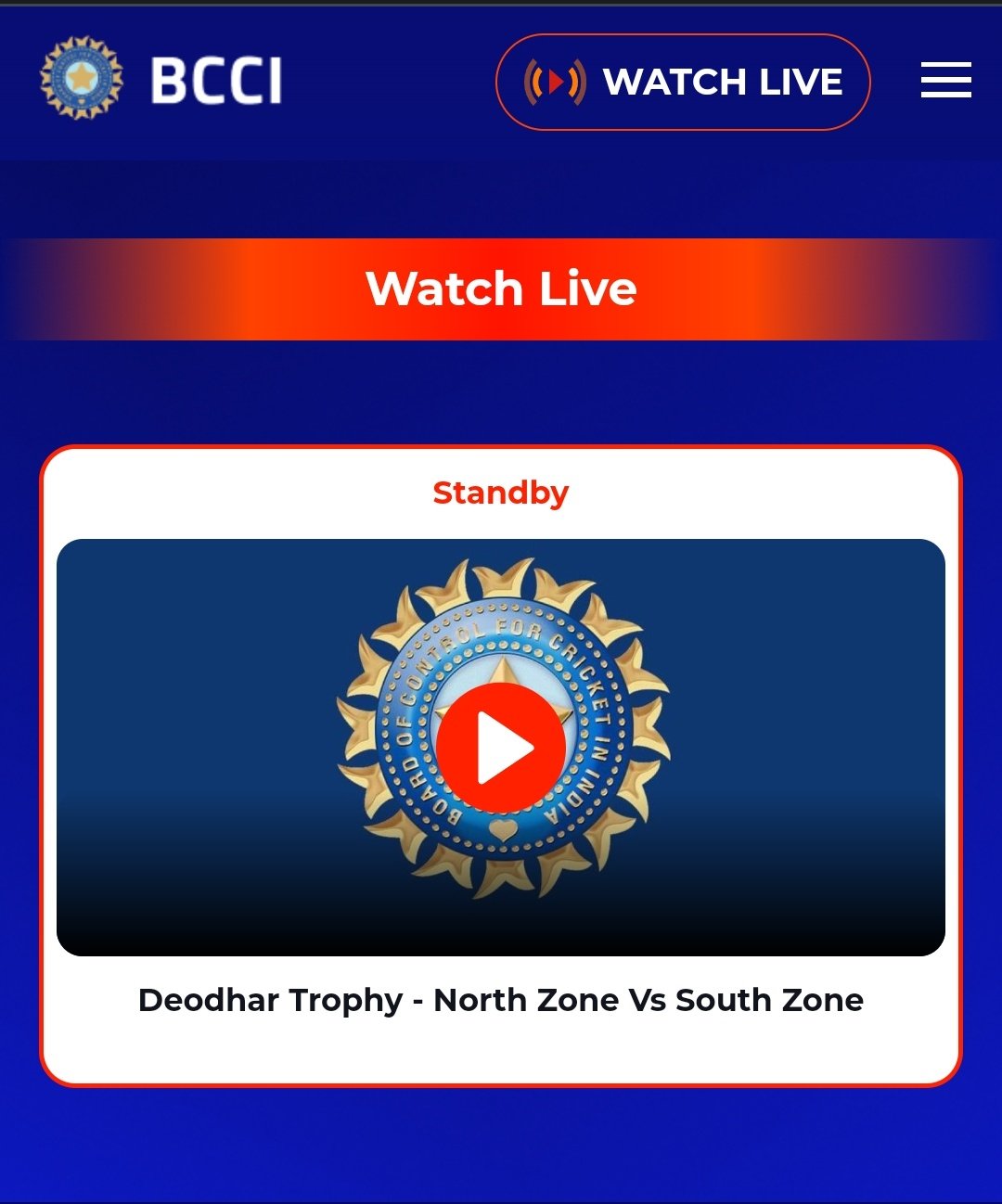 Indian Domestic Cricket Forum - IDCF on Twitter: "You can watch Deodhar Trophy match of North ...
