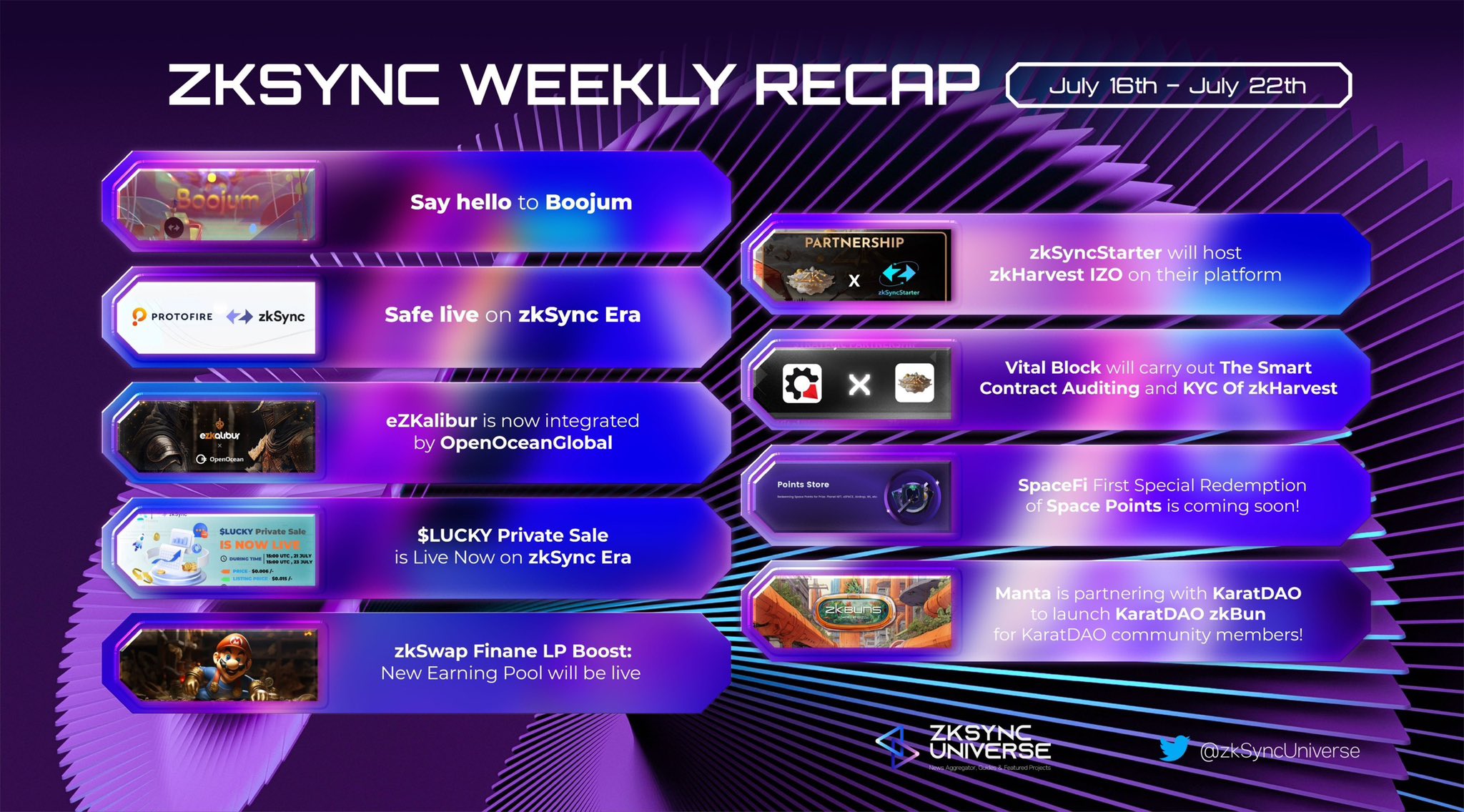 zkSync Universe on Twitter: "📣Introducing the @zksync Weekly Event Recap! 🎉Stay in the loop with ...