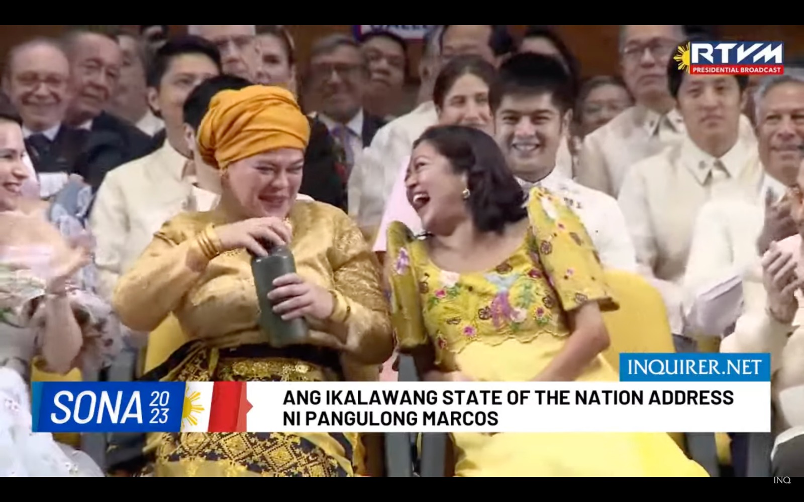 Inquirer on Twitter: "#SONA2023: Vice President Sara Duterte sits next to First Lady Liza ...