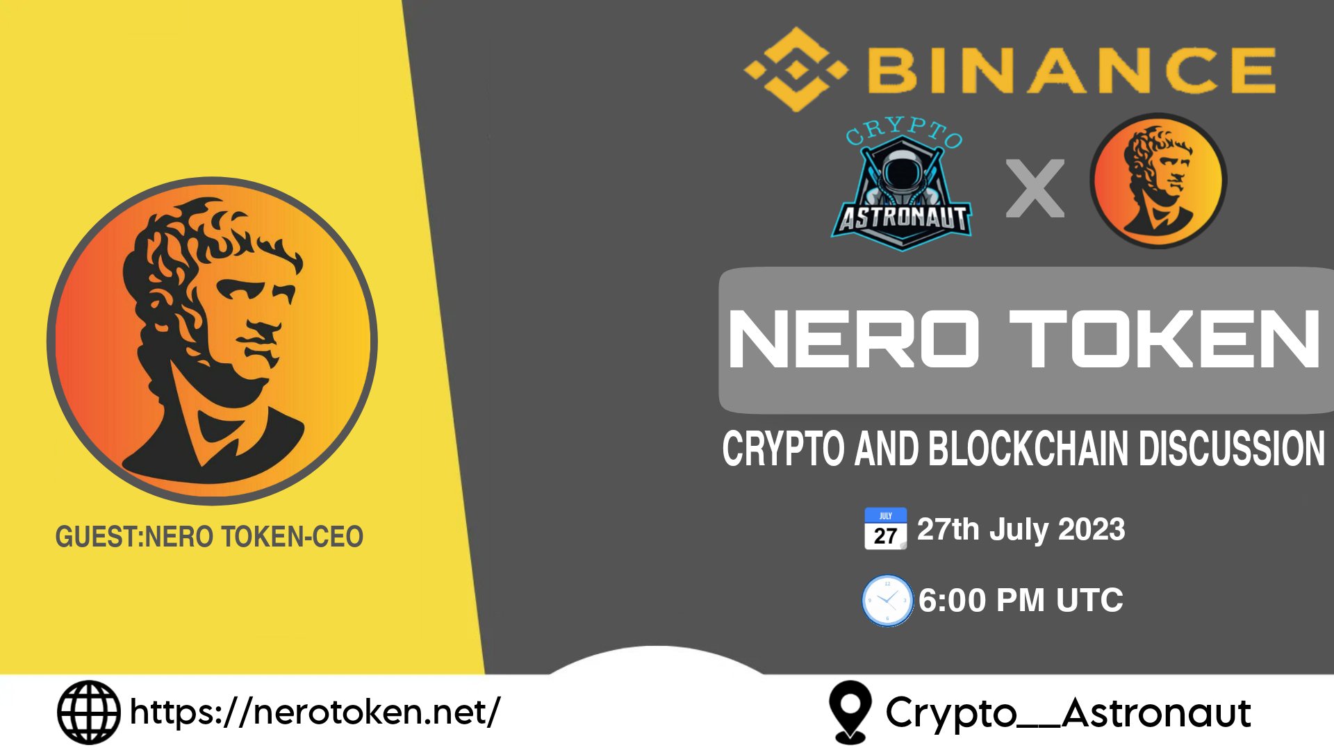 Crypto Astronaut on Twitter: "📢 We're thrilled to announce our next #AMA with "NERO TOKEN "on ...