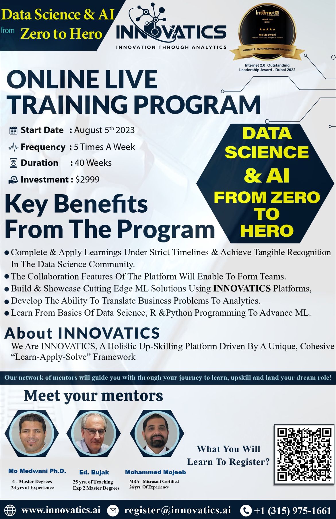 Kirk Borne on Twitter: "Join the @innovatics_ai 40-Week #DataScience & #AI Program (starts Aug.5 ...