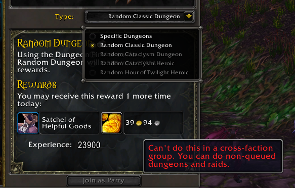 💙 Blue, Collection Enthusiast👻 💙 on Twitter: "Queue for dungeons with your crossfaction friends ...