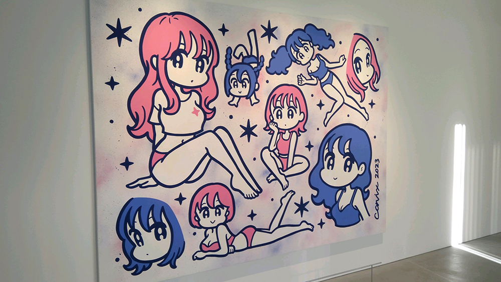 「渋谷ミヤシタパークのギャラリー『SAI』でconix( @coni_x )さんの個展をジックリ見る。 どの絵もキレイでス」タッド星谷 Tad Hoshiyaの漫画