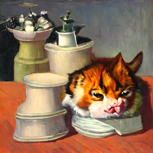 Cat ( oil painting) #mitsuad1 #AIart 」|嘯(しゃお)のイラスト