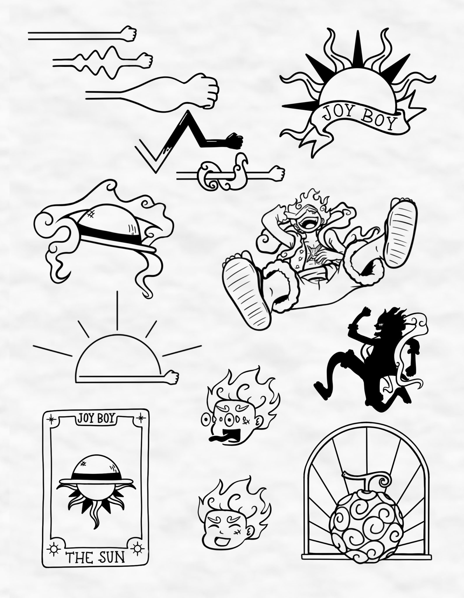 One Piece Anime Tattoo Designs