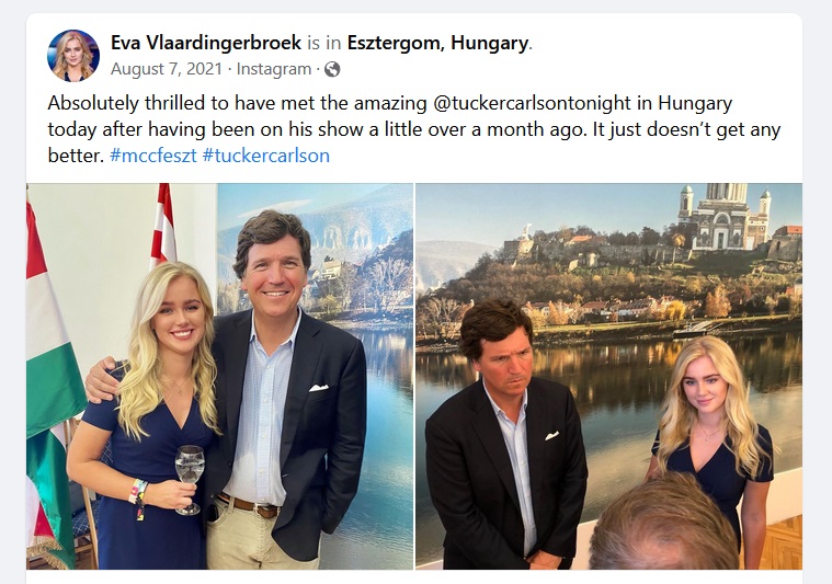 Eva Vlaardingerbroek with Tucker Carlson I'm not sure that the guys at ...