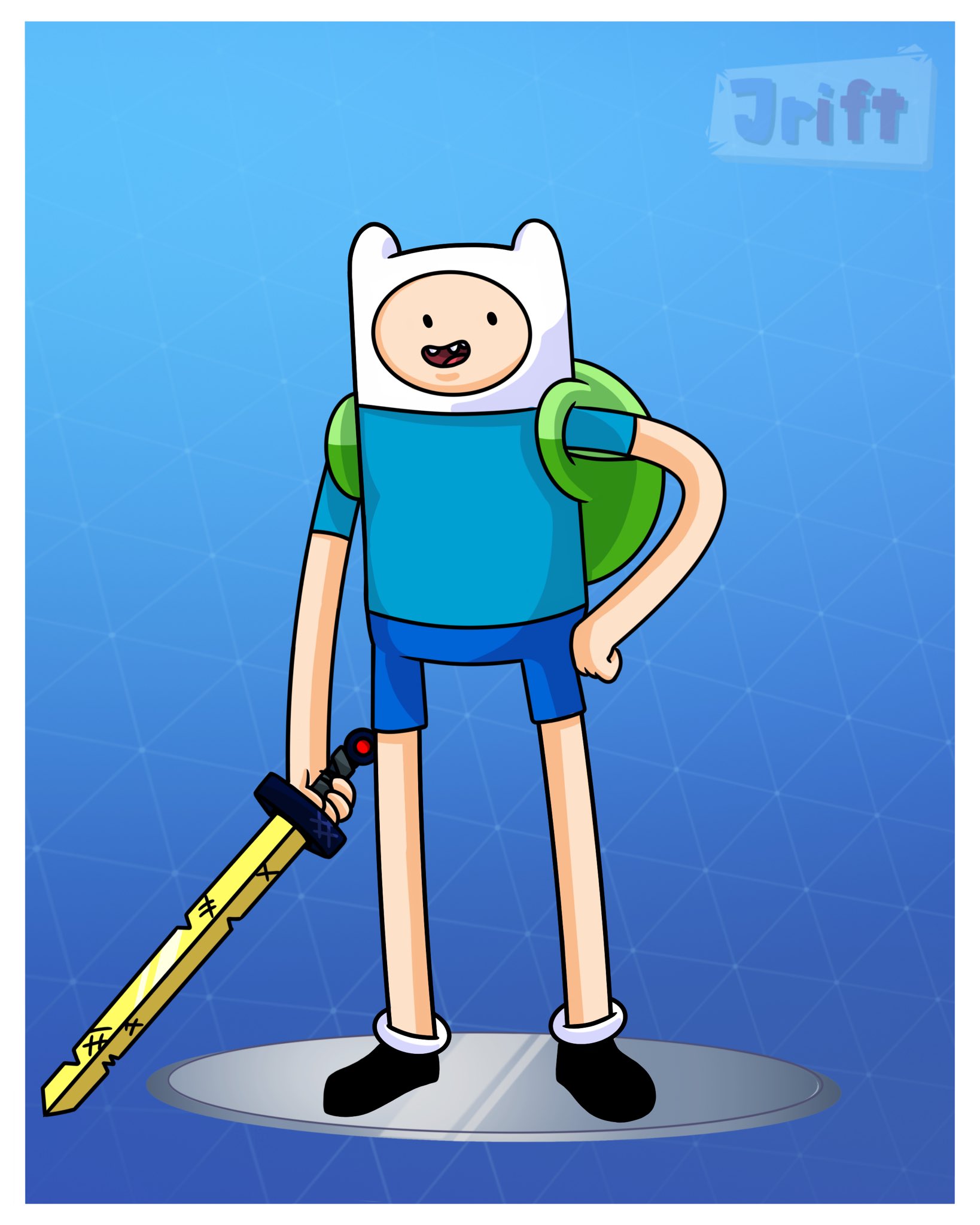 Finn Adventure Time Holding Sword