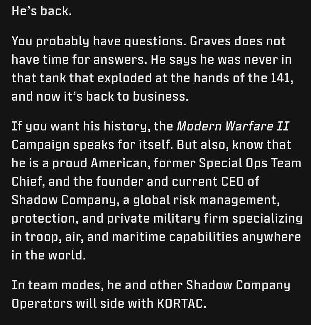 Shadow Company History