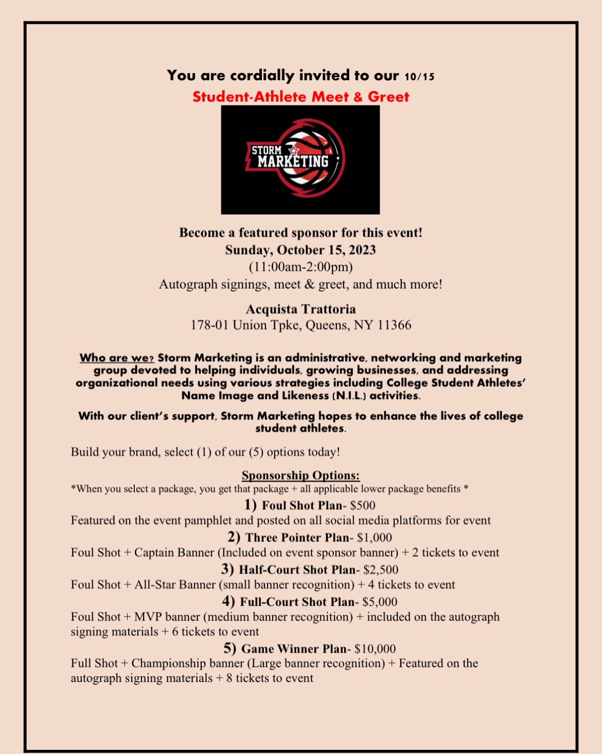 Business Athlete Autograph Signings