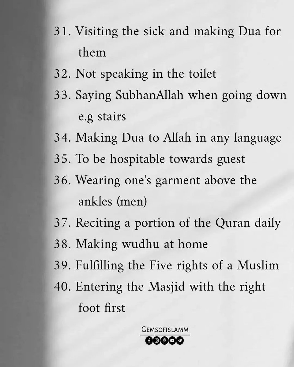 Fifty Sunnahs You Should Revive... THREAD - Thread from Idris @7signxx ...