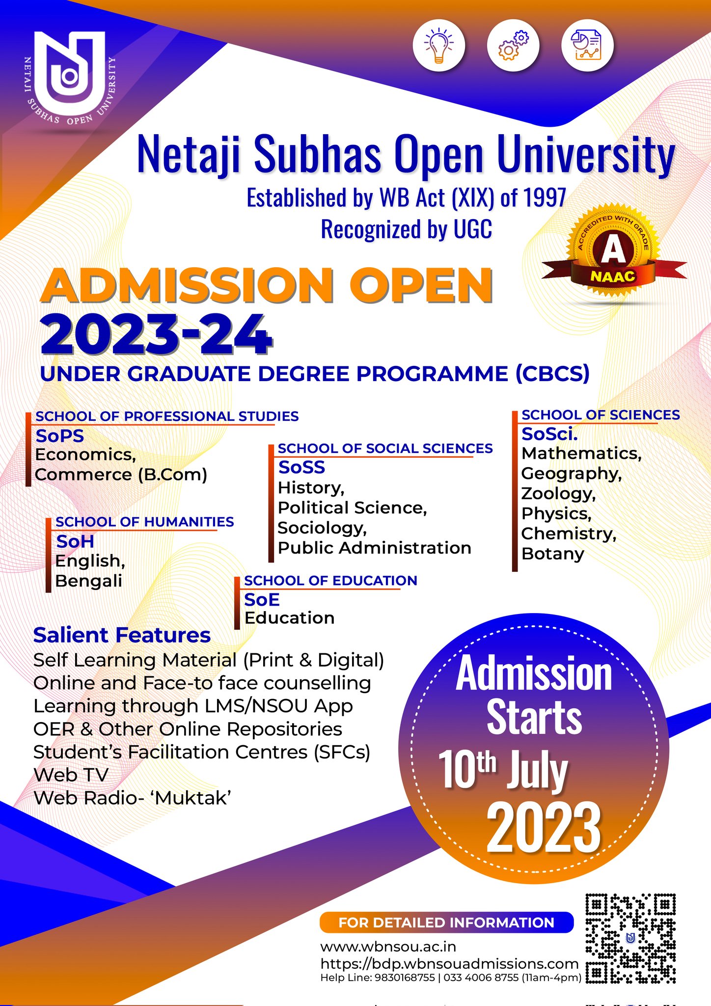 Netaji Open Logo Netaji Subhas Open University UG Admission