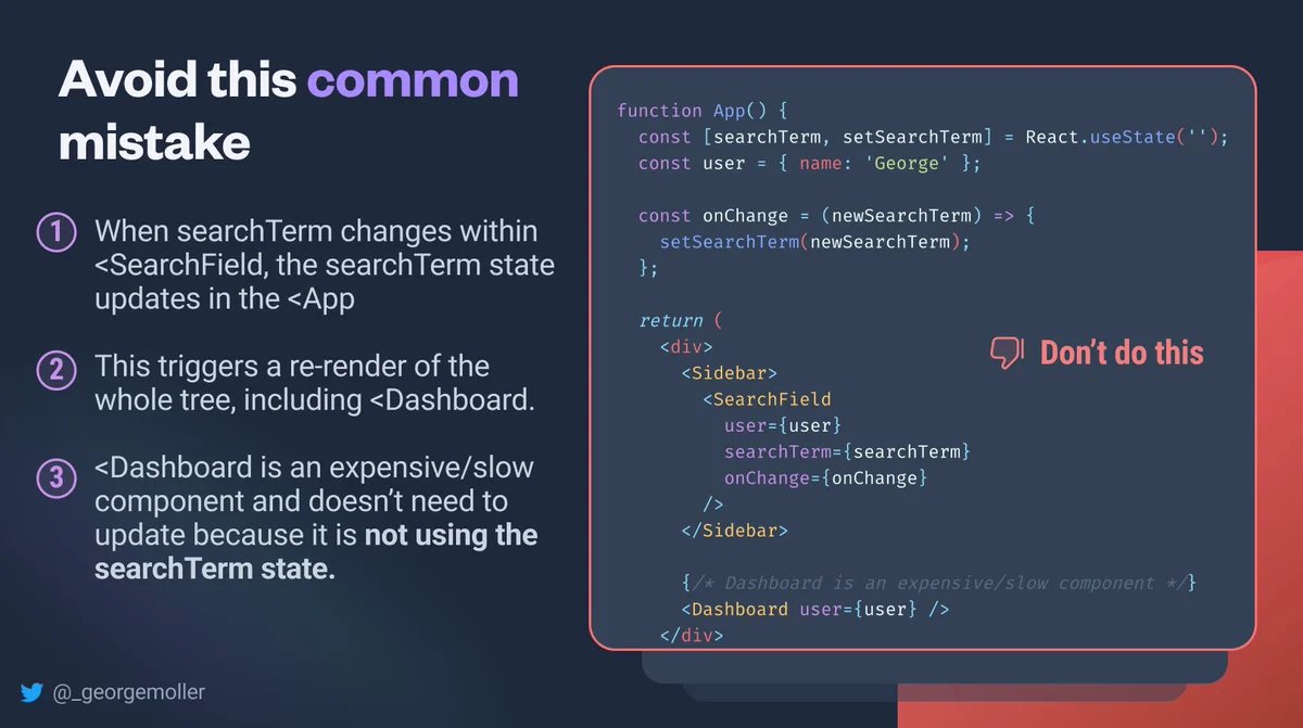 Another mistake I see most people make in React: Using React's built in escape hatches, that don ...