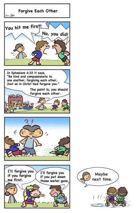 Christian Comic Strip Summer Camp! 3.. | かわうそ牧師@鴨島兄弟教会 さんのマンガ | ツイコミ(仮)