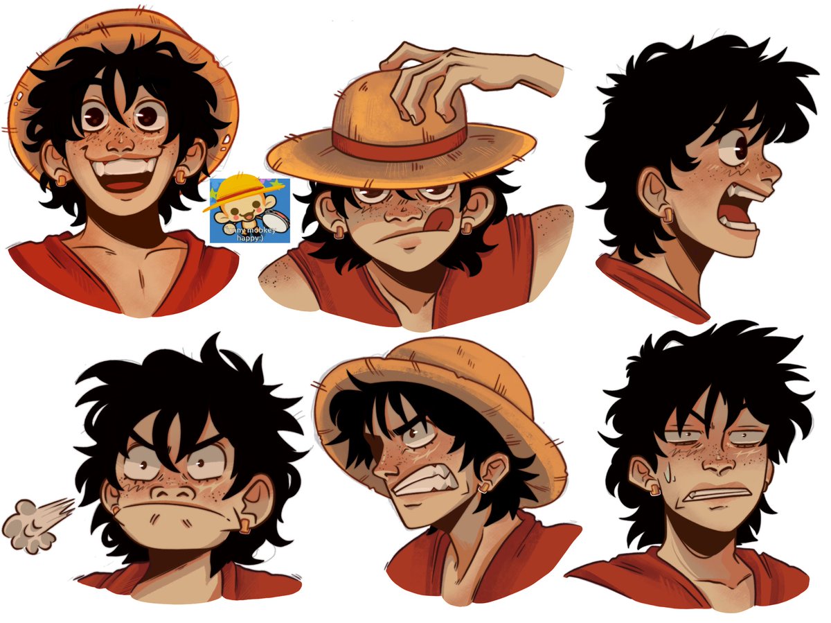 「luffy expression sheet! he has a mini mu」|wu-fang clanのイラスト