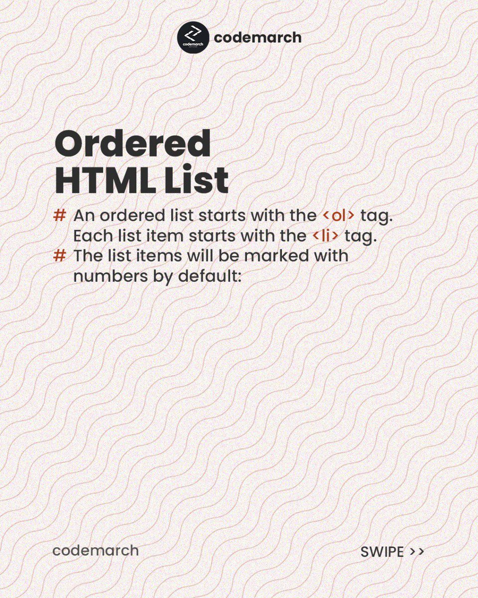 HTML Lists: - Thread from codemarch @codemarch - Rattibha