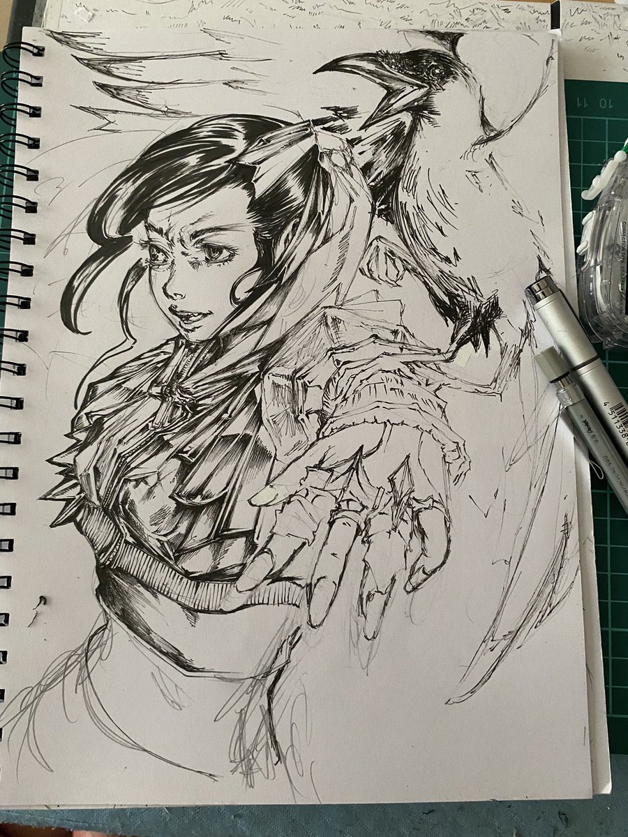 「追記してました。 最近描き方が細かくなり😅 無駄に時間がかかって進捗具合が良くないです。 見てくれている方々が飽きな」gonの漫画