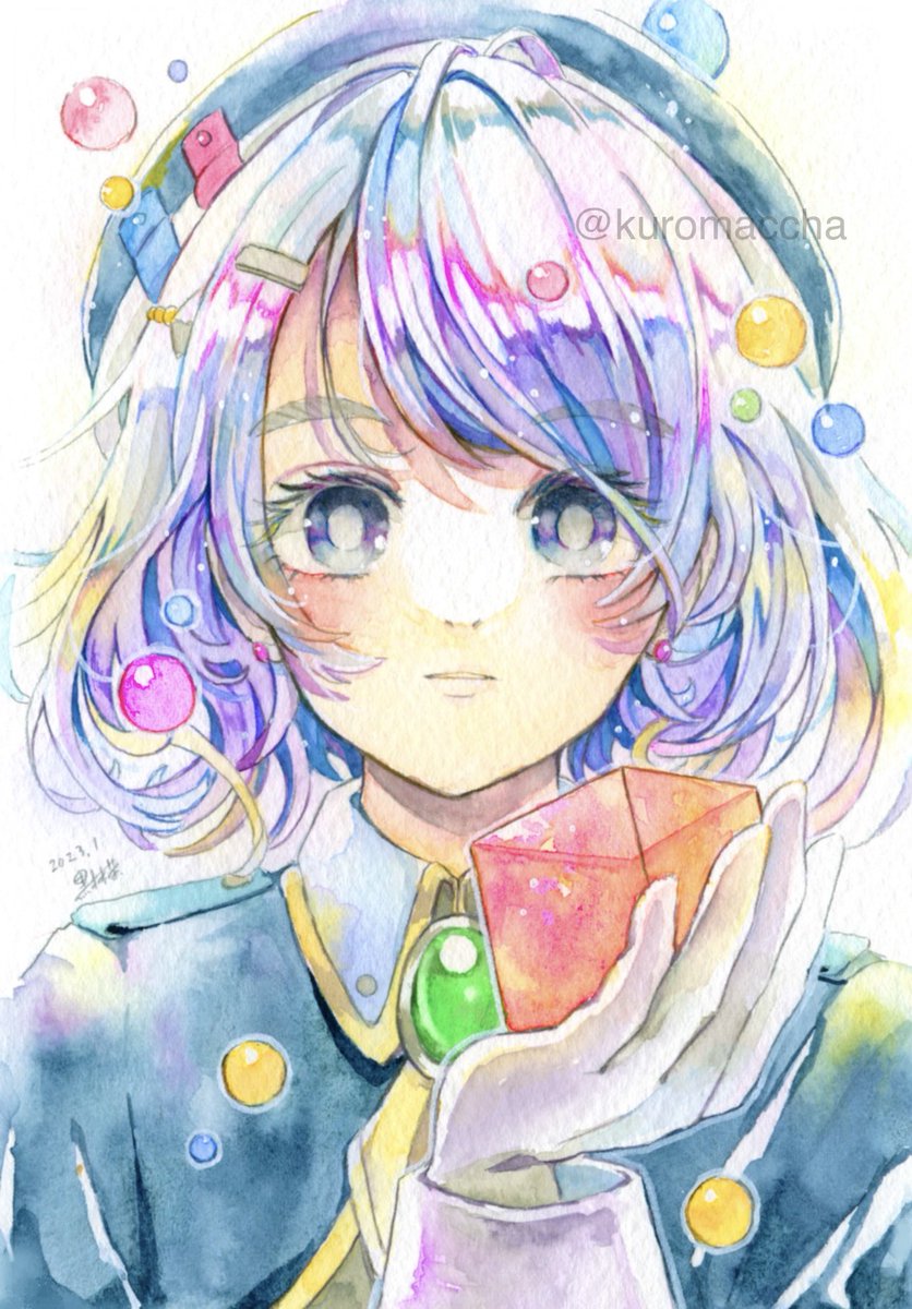 「白い髪に黒い瞳を持つ人々が暮らす小国、通称「無彩色の国」にある色材調合のプロフェ」|黒抹茶🧪 コミティア144【J22b】のイラスト