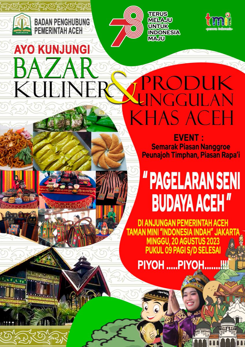 Undangan terbuka untuk Rakyat Aceh di DKI Jakarta. Acara "Bazaar ...