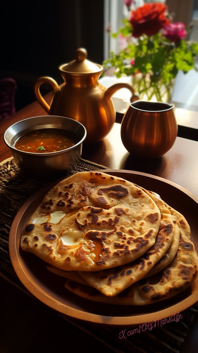 North Indian Breakfast With Tea