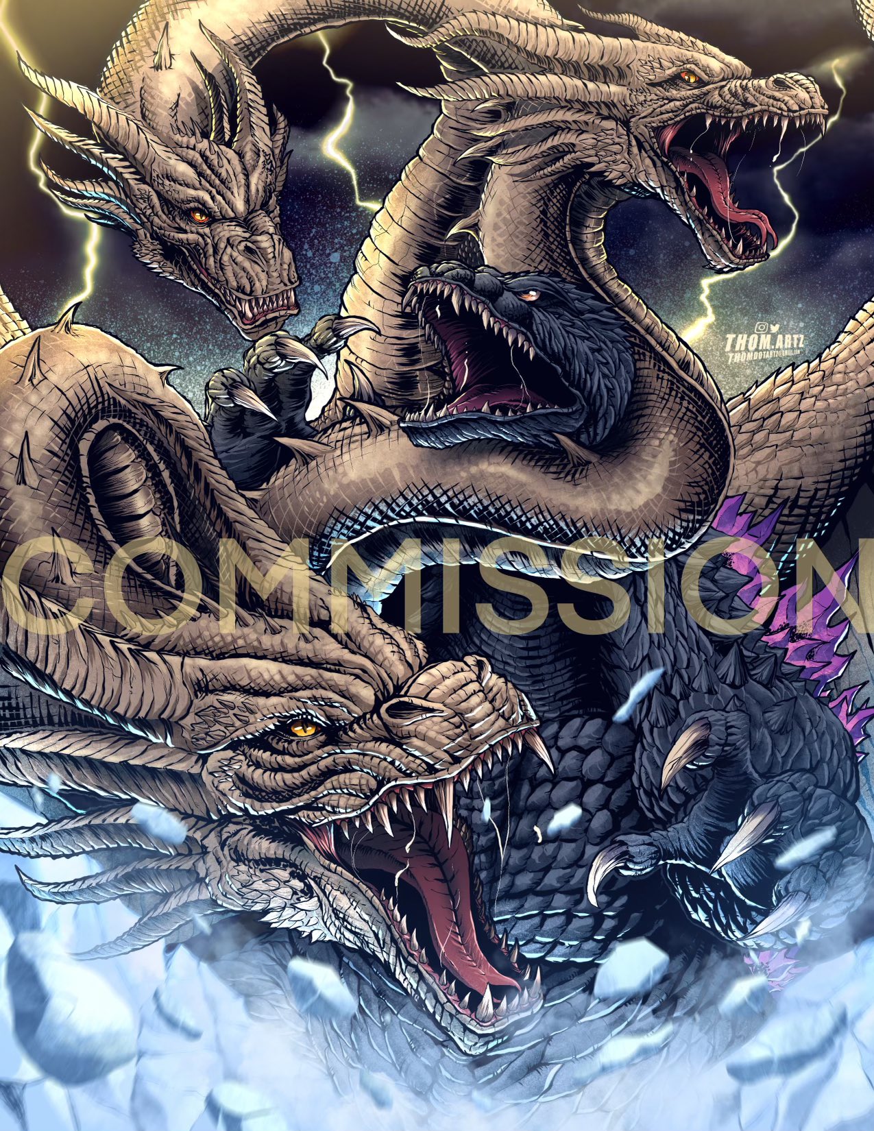 Godzilla Vs Three Headed Dragon