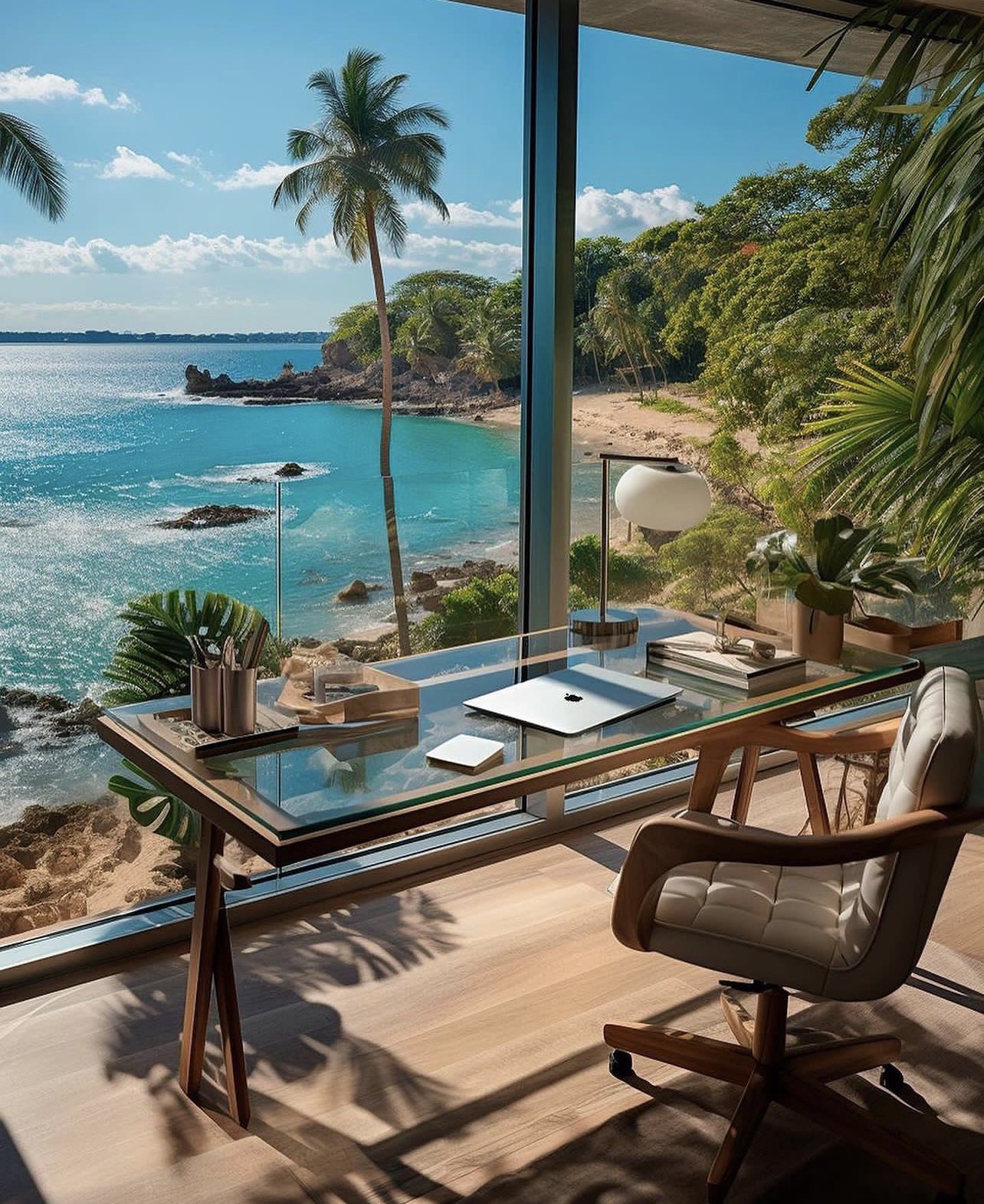 Office With Beach View