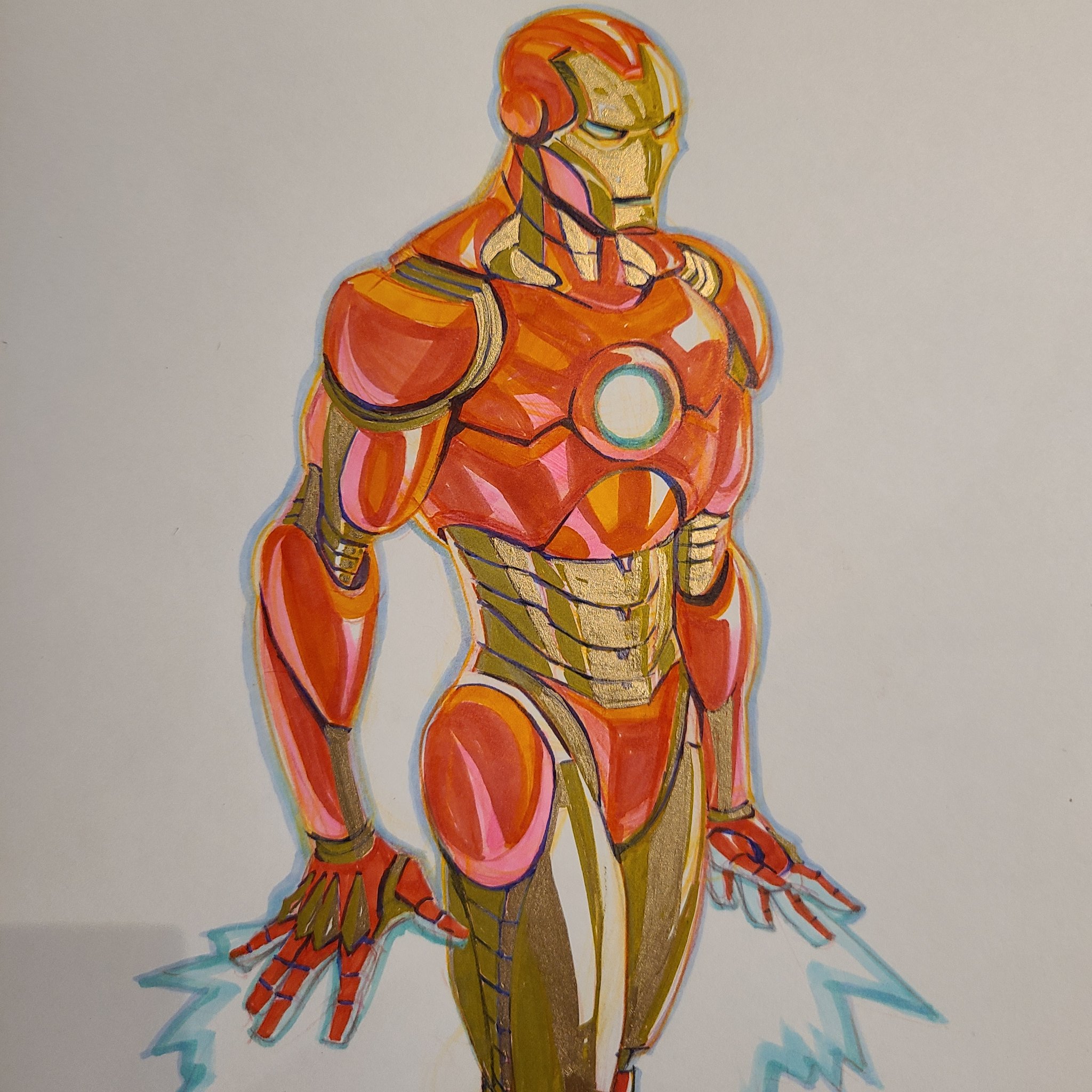 Iron Man Cartoon Drawing Full Body