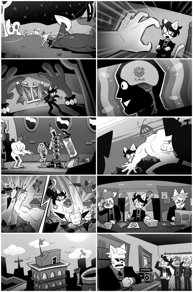 Some panels from a scrapped comic.