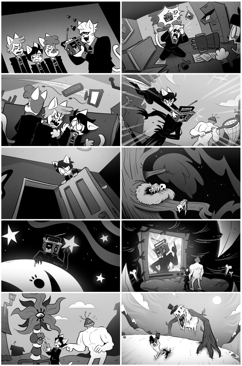 Some panels from a scrapped comic.