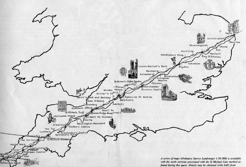 The Michael & Mary Ley Line of southern England passing through Avebury ...