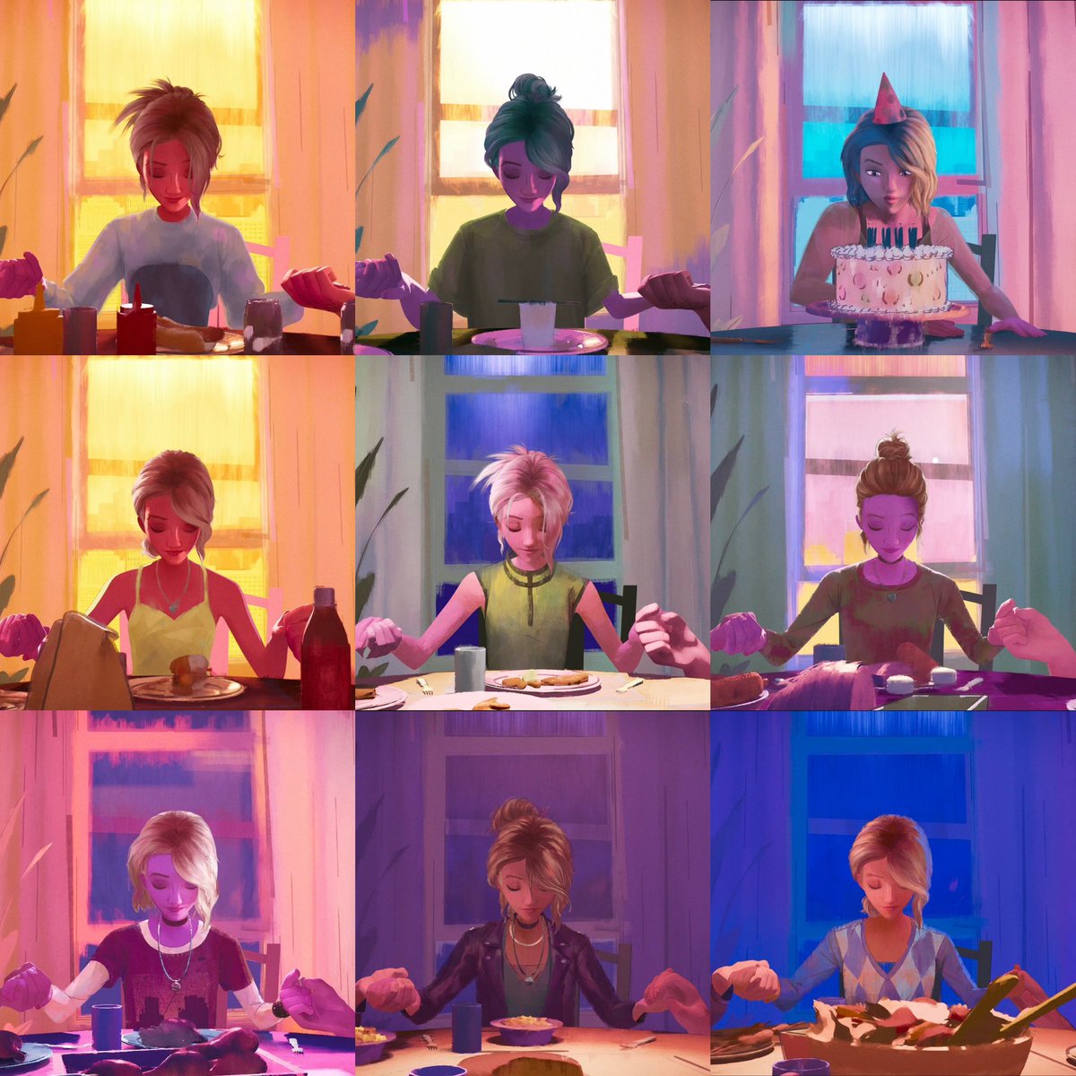 all the outfits of gwen in the prologue of “across the spiderverse” — a ...