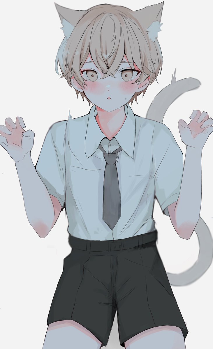 animal ears 1boy male focus cat ears tail cat boy cat tail illustration ...