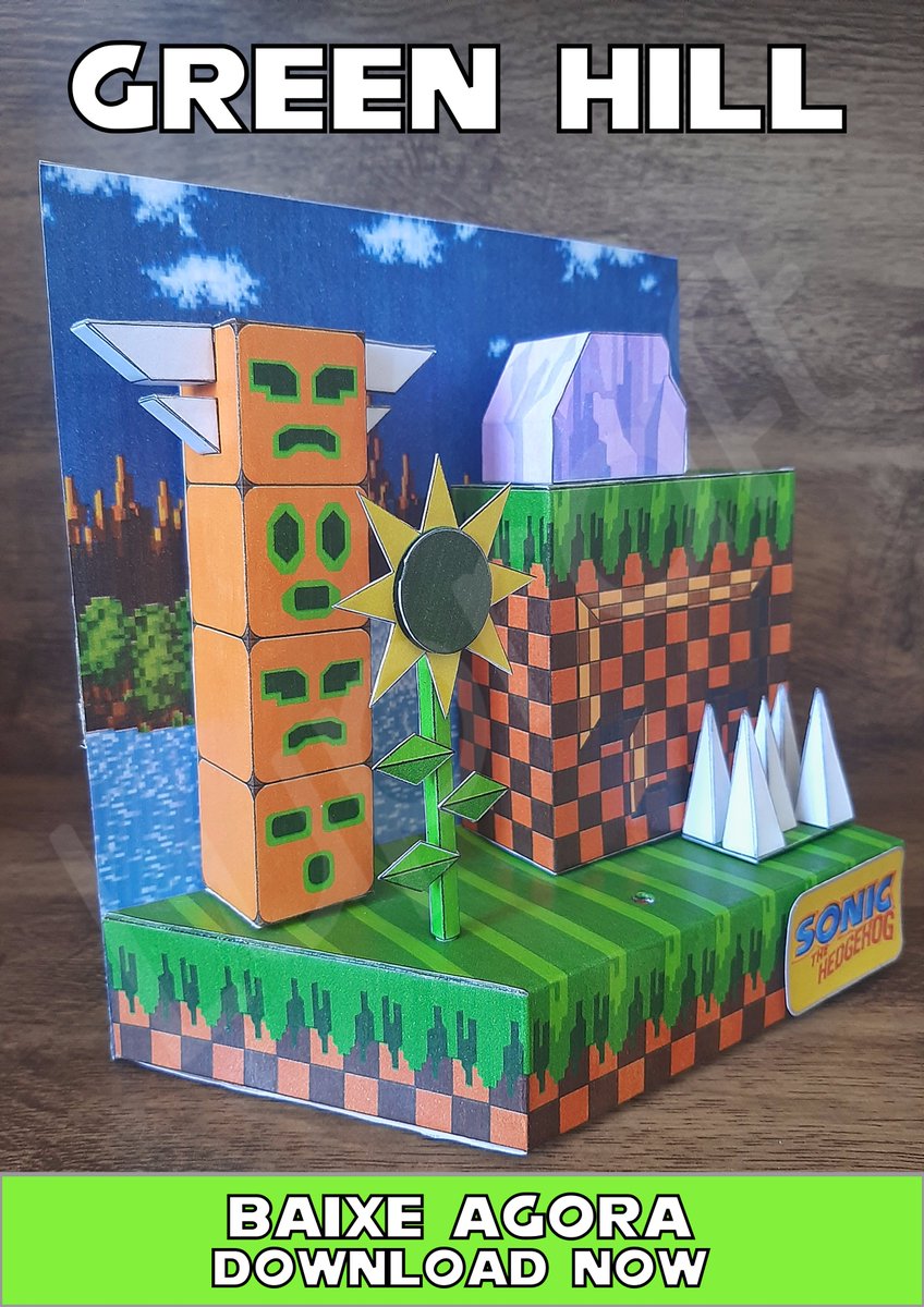 Sonic Papercraft Green Hill Zone