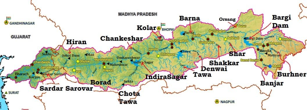 Narmada River Map