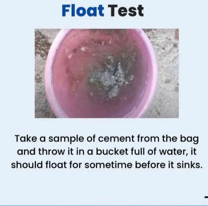 QUICK TESTS ON CEMENT. When cement is delivered on site generally you ...